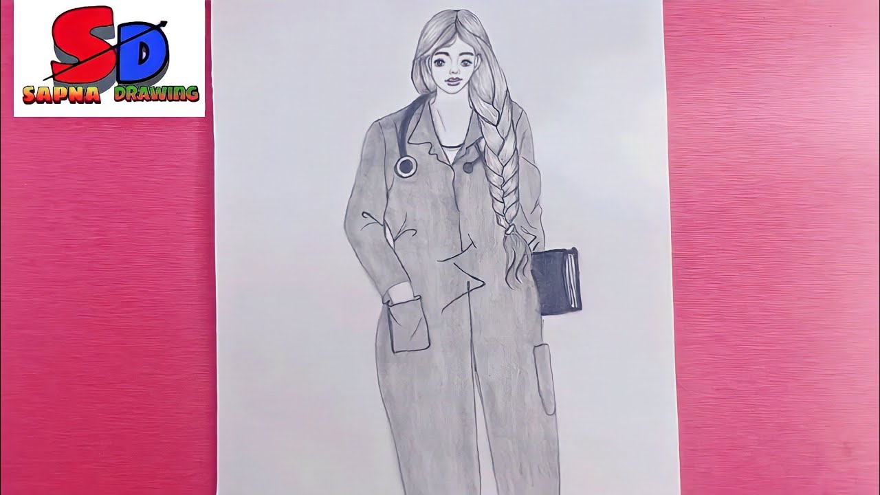 how to draw a doctor girl - Drawing easy | pencil drawing tutorial ...