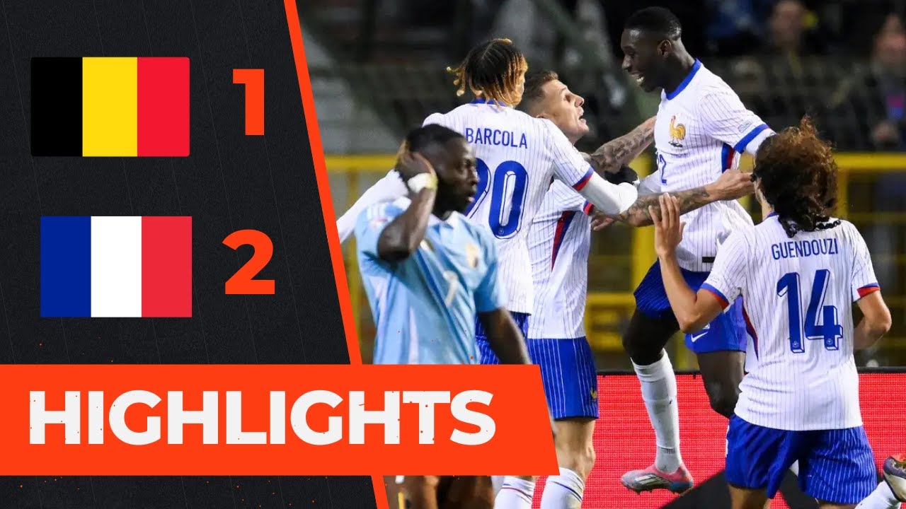 Belgium vs France 1-2 Highlights & All Goals | Uefa Nation League 2024 ...
