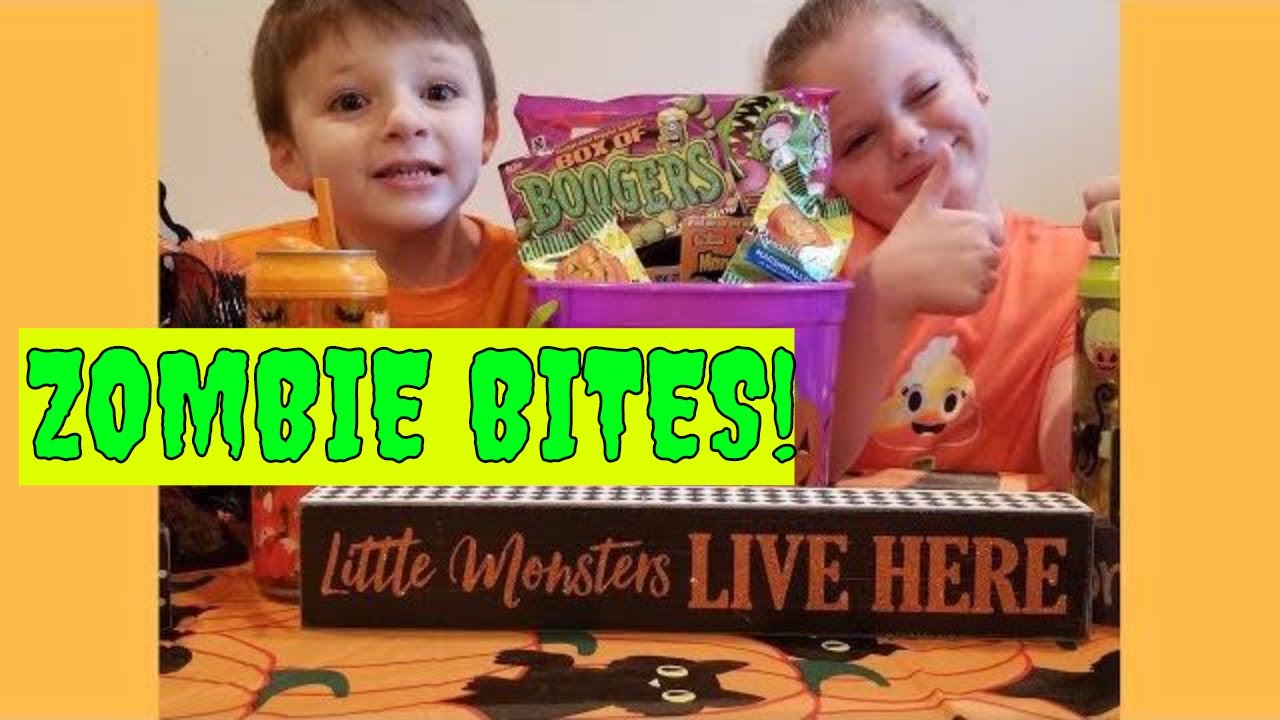 Halloween Kid Candy Review Fun - ZOMBIE Bites Candy Corn Box Boogers ...