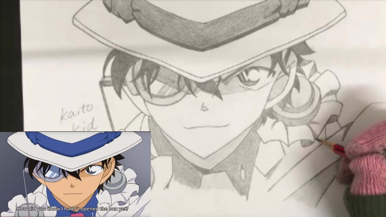 Drawing Kaito Kid (Detective Conan) 名探偵コナン 怪盗キッド 描いてみた - YouTube