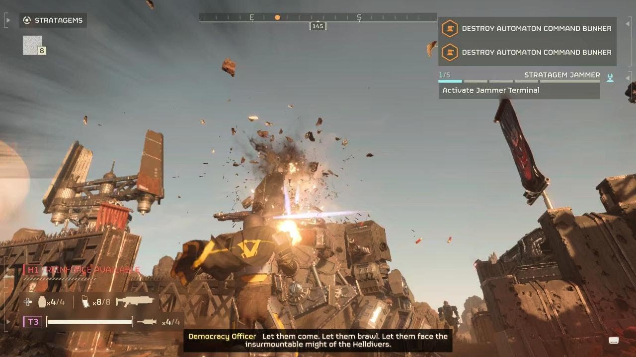 HELLDIVERS 2 Destroy Automaton Command Bunker - YouTube