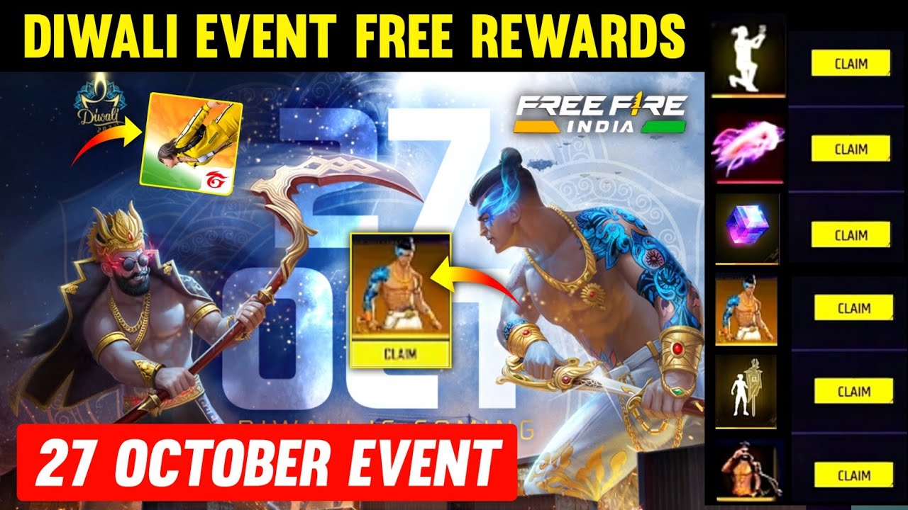 27 October🔥 Event Free Fire | Diwali Event Free Rewards | Free Fire ...