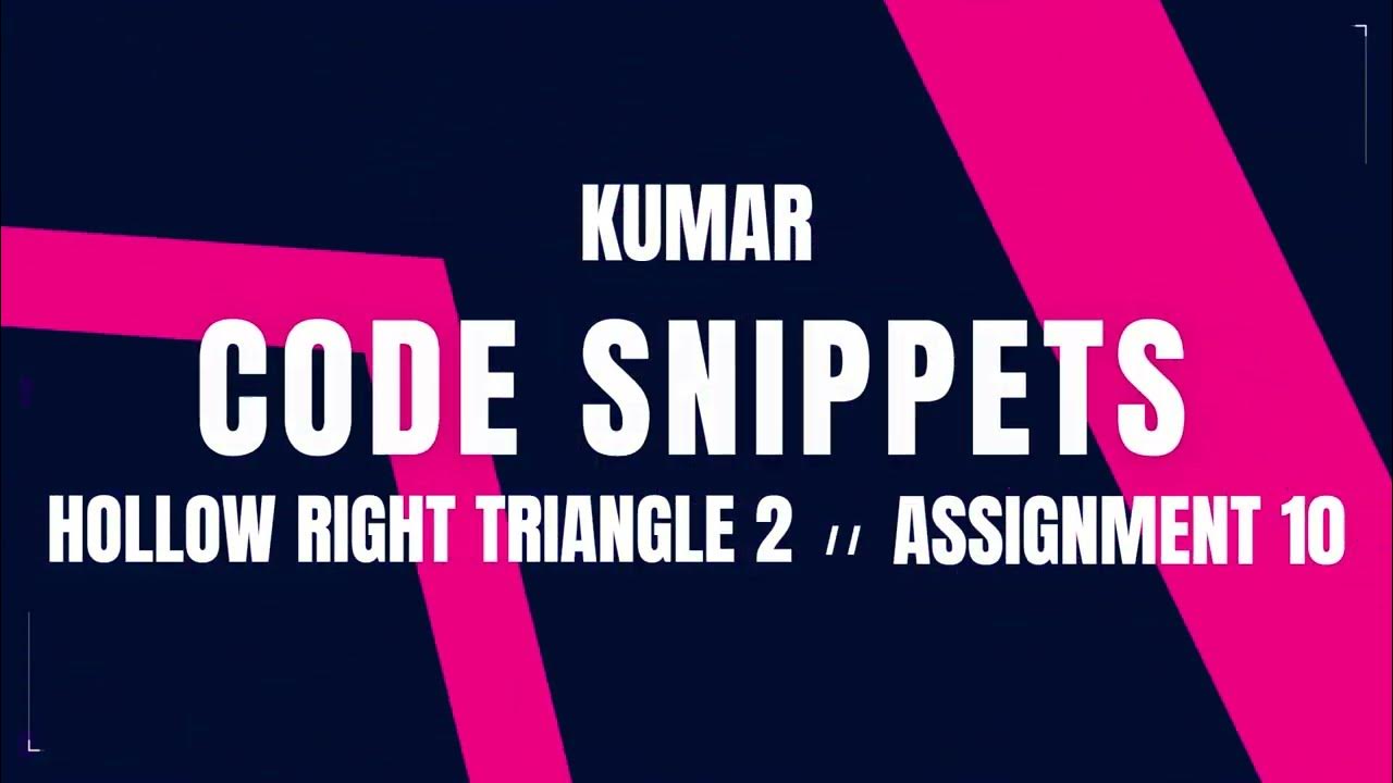 Hollow Right Triangle 2 Assignment 10 Ccbp Nxtwave Ccbp 40 Telugu Python Coding