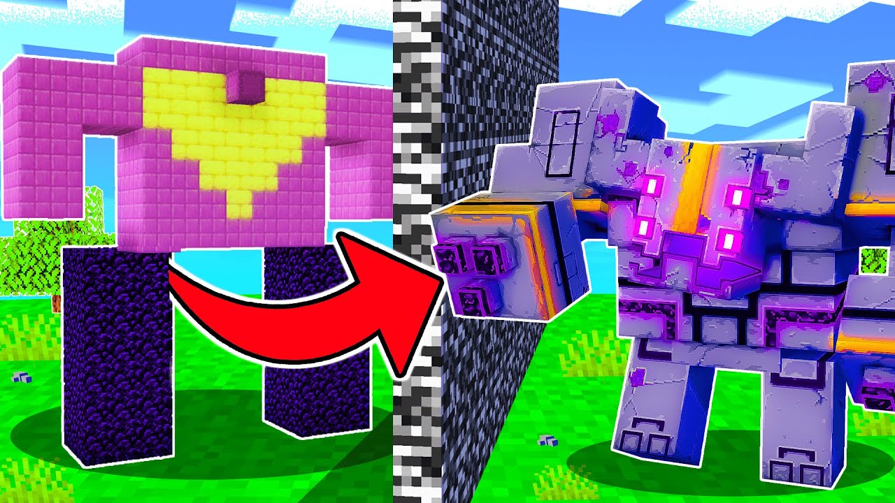What I BUILD Comes To Life in a MINECRAFT MOB BATTLE!!! - YouTube