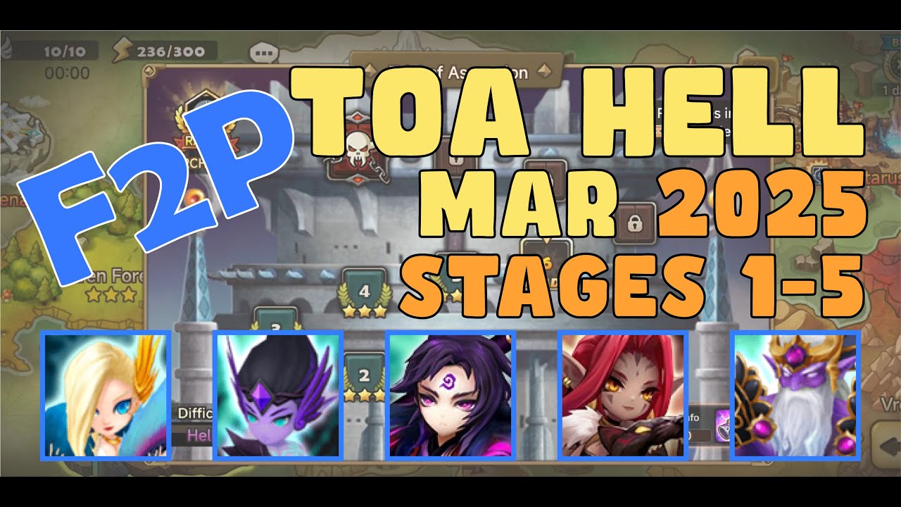 F2P Mar - Apr 2025 | ToA Hell Stages 1, 2, 3, 4, 5 - Summoners War (SW ...