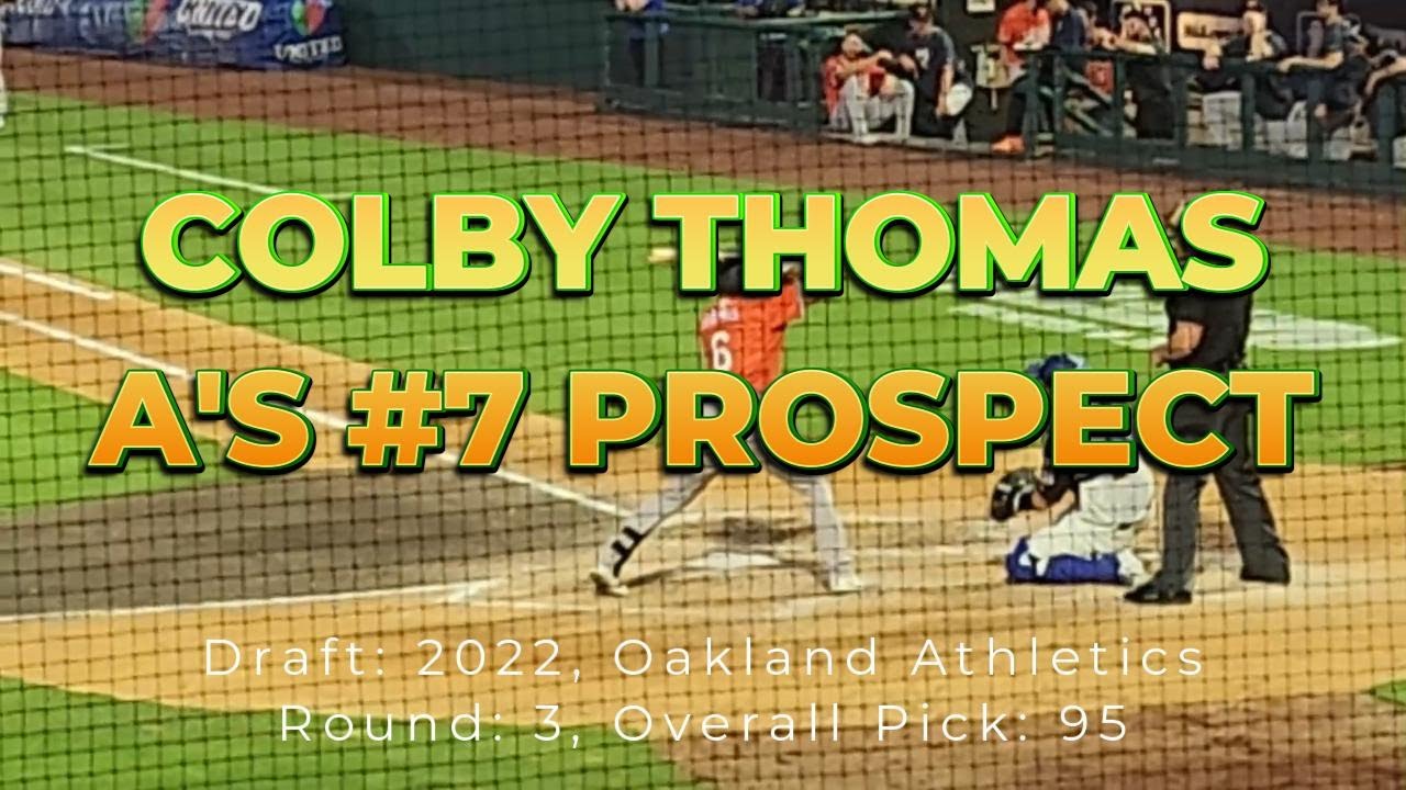 COLBY THOMAS - OF (A's #7 PROSPECT!) 3 At Bats Prospect Video - YouTube