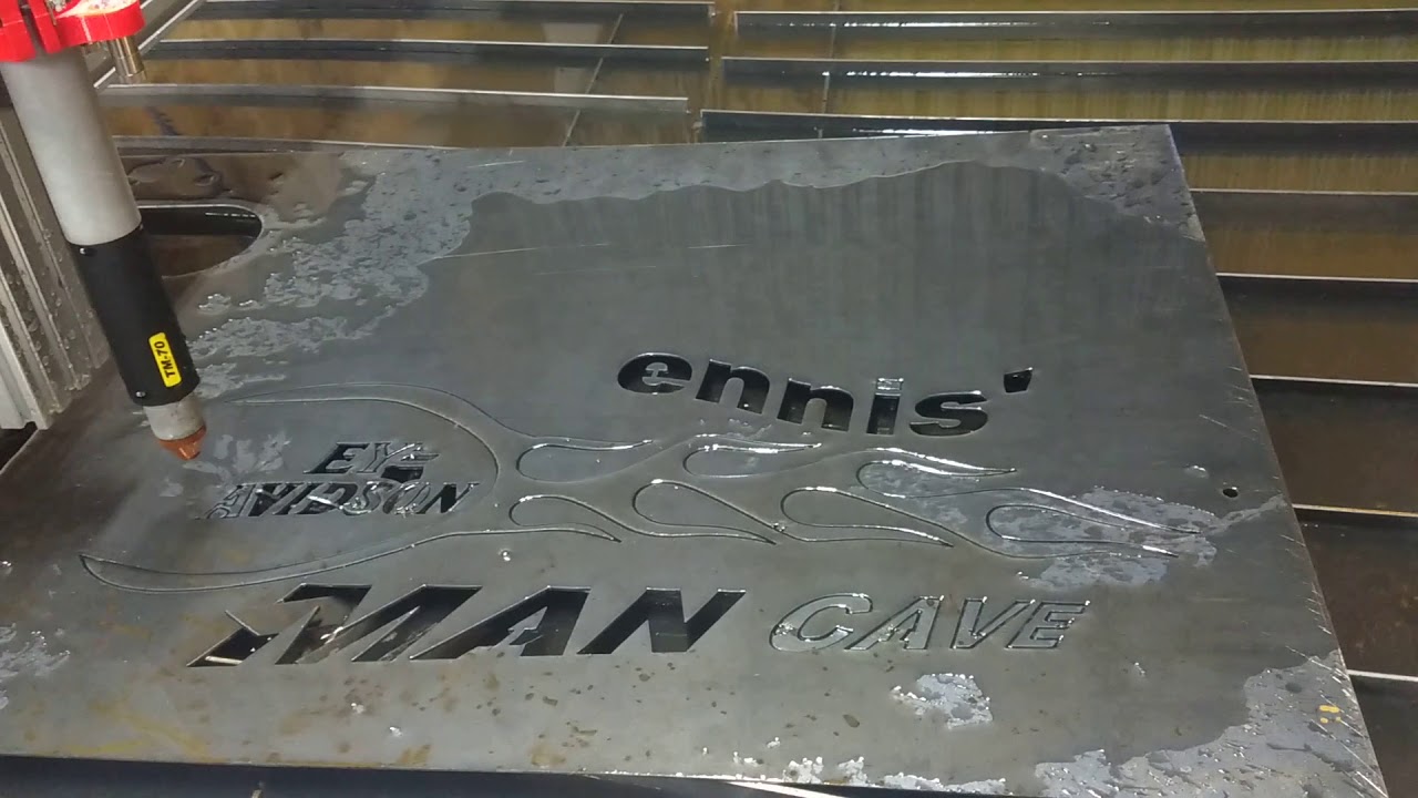 Delusional Designs Cnc 4x8 gen 23 cutting 16ga at 280ipm with Htp 875sc ...