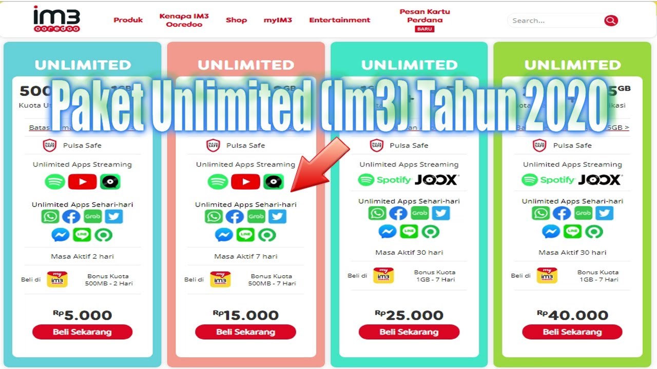 Tips memilih paket internet indosat Im3 Ooredoo Unlimited - YouTube