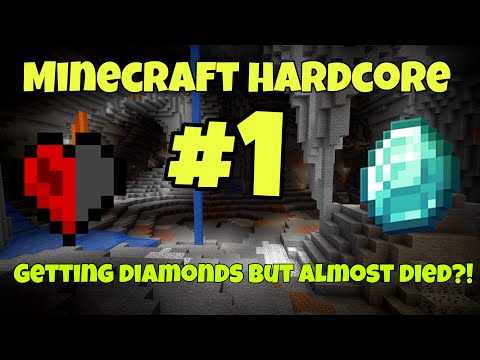Getting diamonds but almost died?! I Hardcore Minecraft #minecraft #minecrafthardcormode