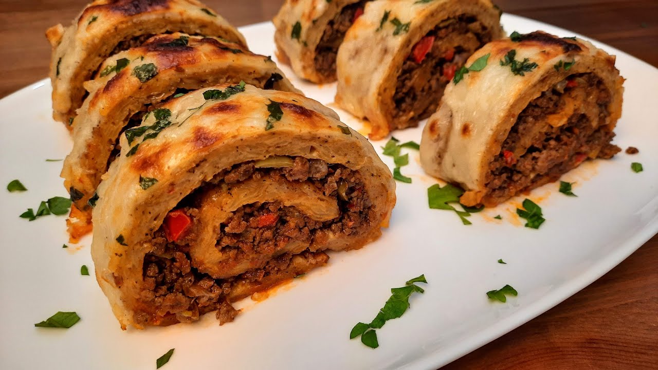 BU YEMEK BİR BAŞKA GÜZEL Harika Bir Ana Yemek Kıymalı Rulo Patates ...