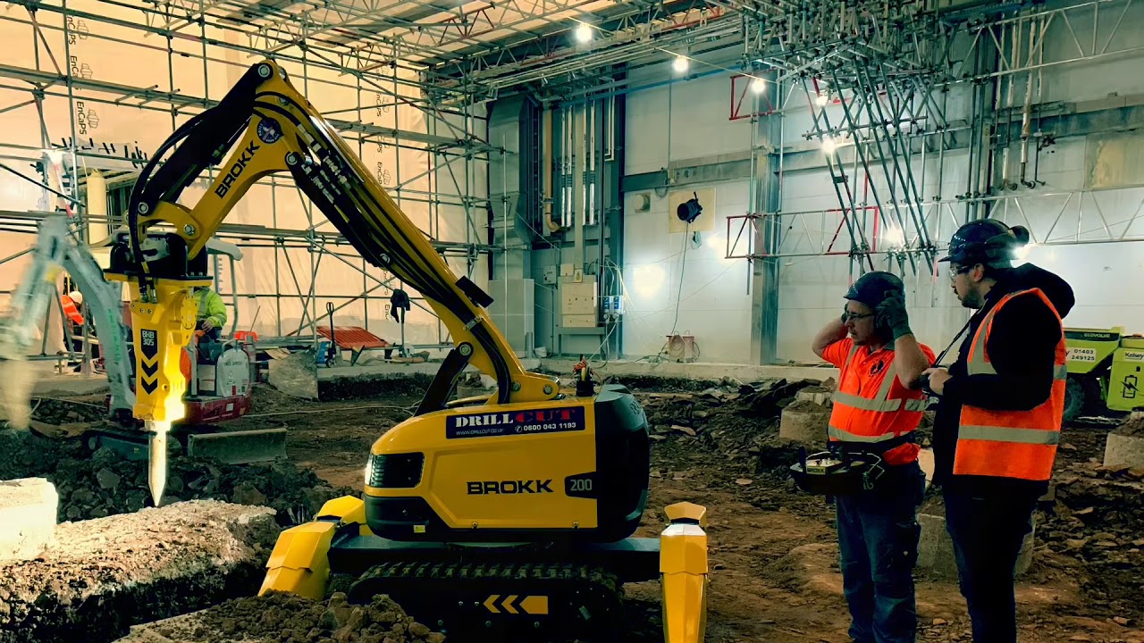 Brokk 200 remote control demolition unit - YouTube