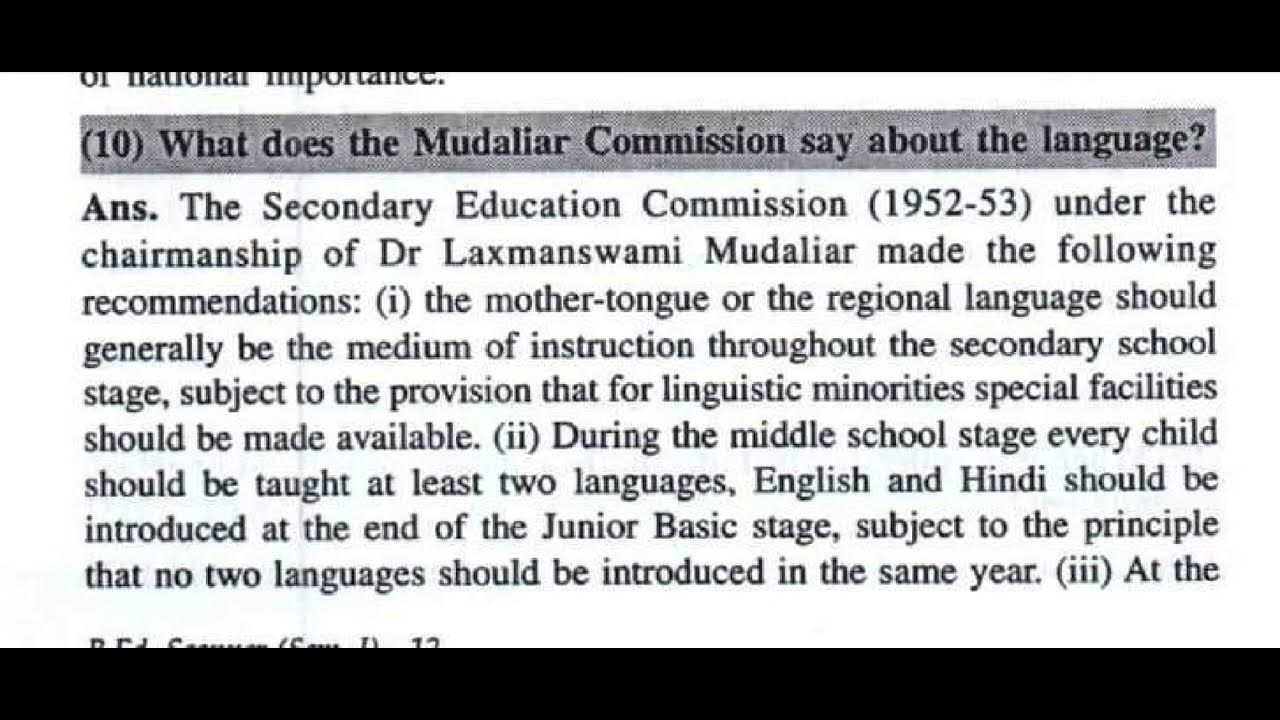 Mudaliar Commission about Language|Mudaliar Commission|Contemporary ...