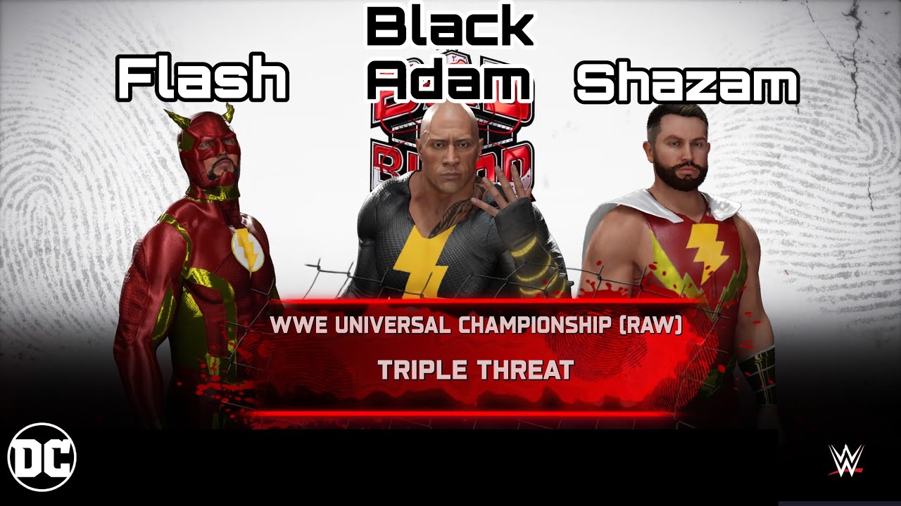 Shazam vs Flash vs Black Adam -Bat Blood -WWE 2K25 - YouTube