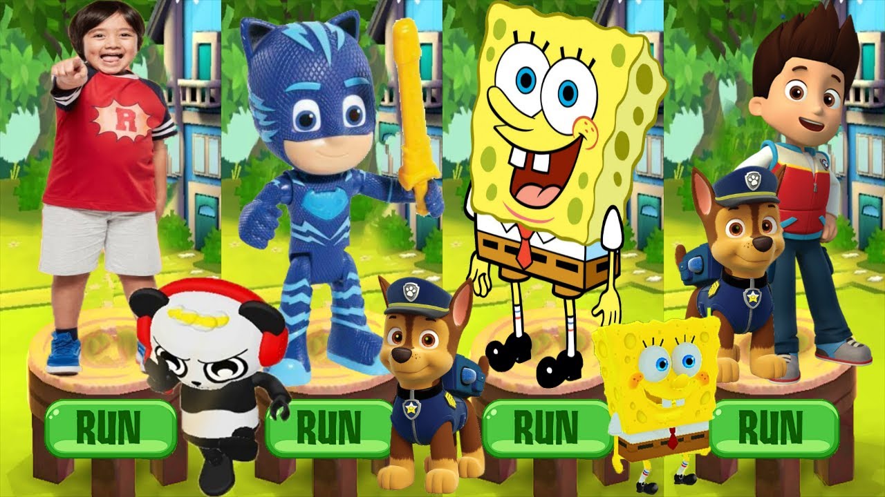 Tag with Ryan PJ Masks Catboy vs Spongebob: Sponge on the Run vs PAW ...