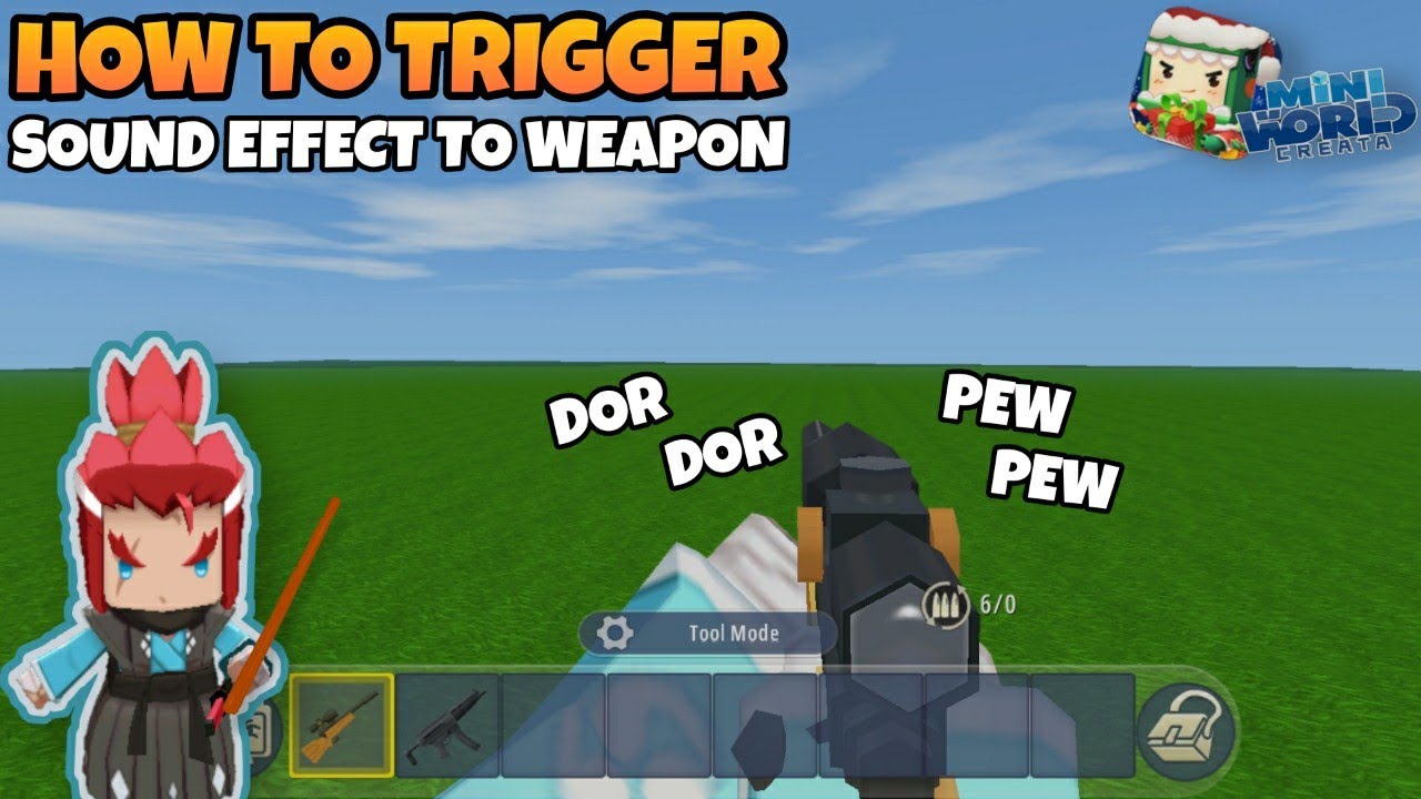 How to Trigger Sound Effect to Weapon | Mini World Creata | Tutorial ...