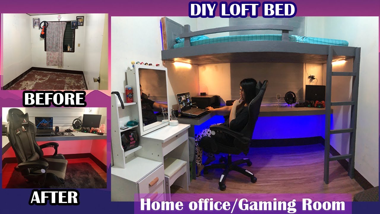 DIY Loft Bed | Budget | Home Office | Gaming Room - YouTube