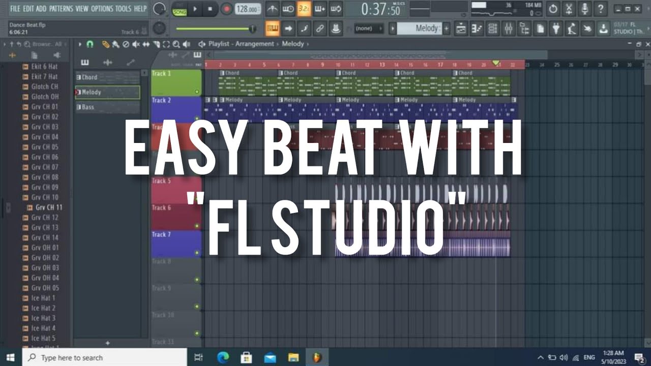 Easy beat with "FL Studio" [E minor] - YouTube