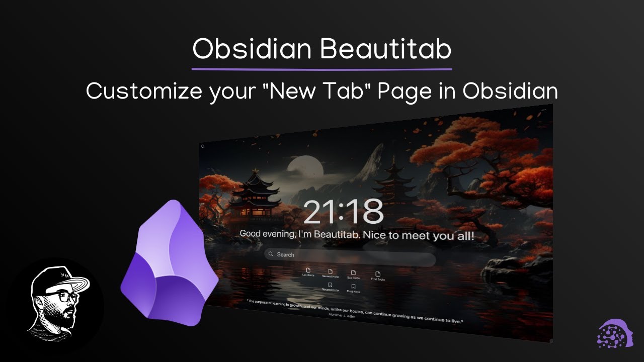 Obsidian Beautitab: Customize your New Tab Page in Obsidian - YouTube