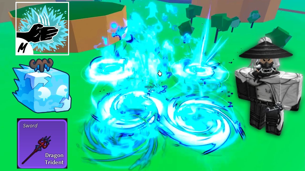 『POSEIDON』Blox Fruits Ice + Dragon Trident Bounty Hunting | One shot ...