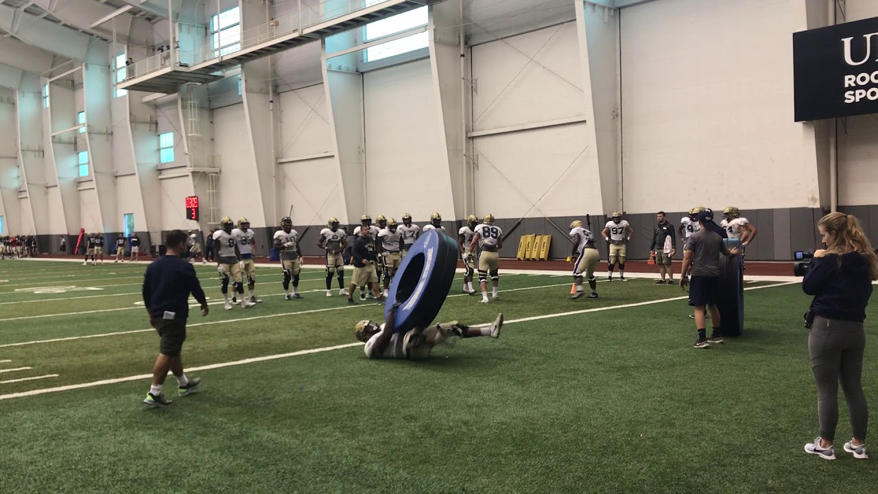Pitt DL Cut Block Drill 9/11/18 - YouTube