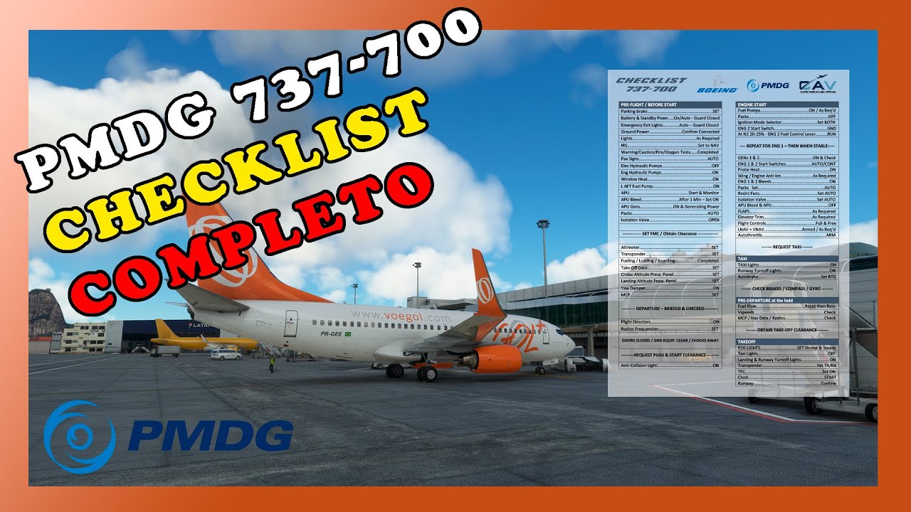 BOEING 737-700 PMDG (CHECKLIST COMPLETO) - YouTube