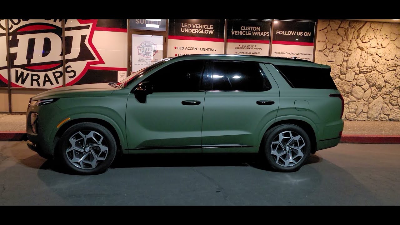 KIA suv wrapped in Matte military green - YouTube