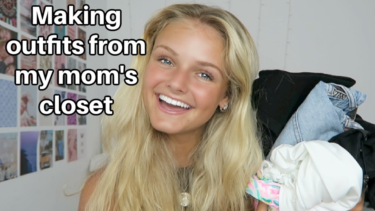 Making Outfits From Clothes In My Mom's Closet - YouTube