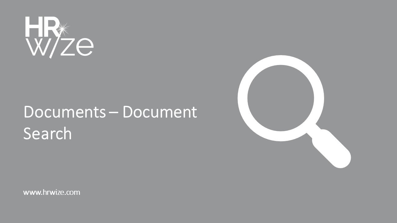 HRWize | Documents Search - YouTube