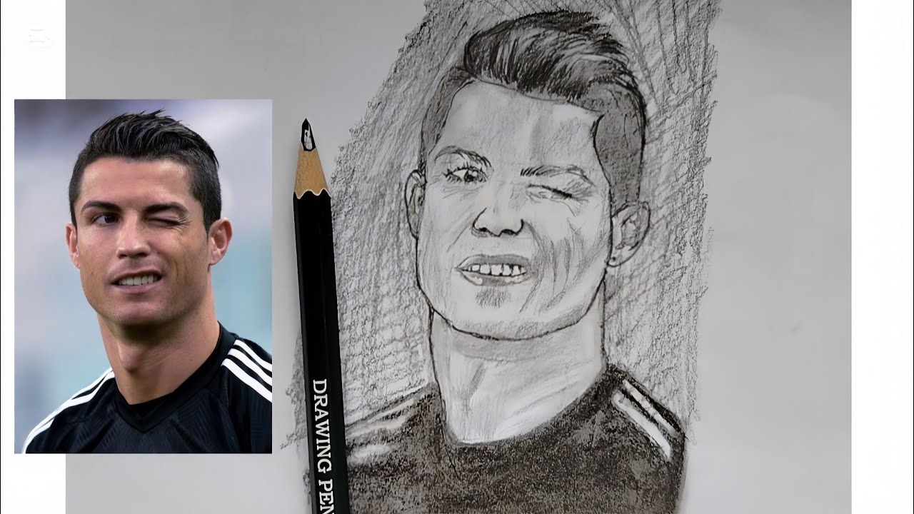 Masterful Sketch Portrait of Ronaldo – 32-Minute Drawing Process | Step ...