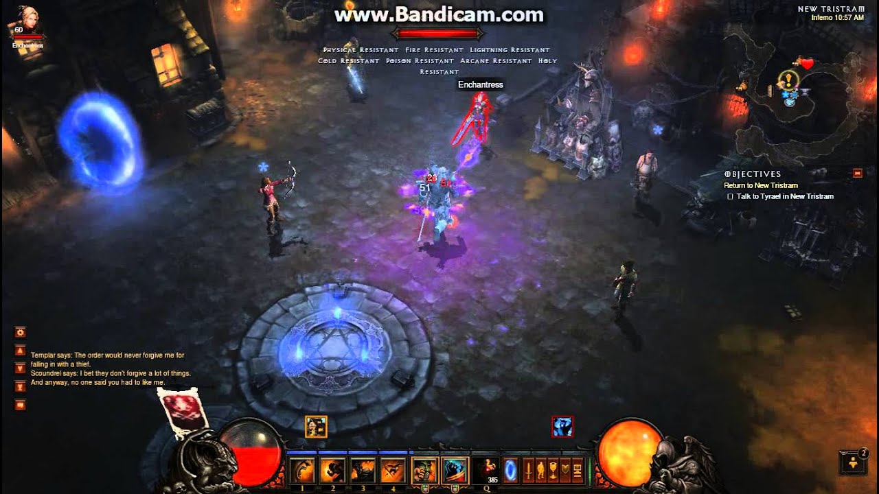Diablo 3 1.07 PTR - Duel with Enchantress in Town - YouTube
