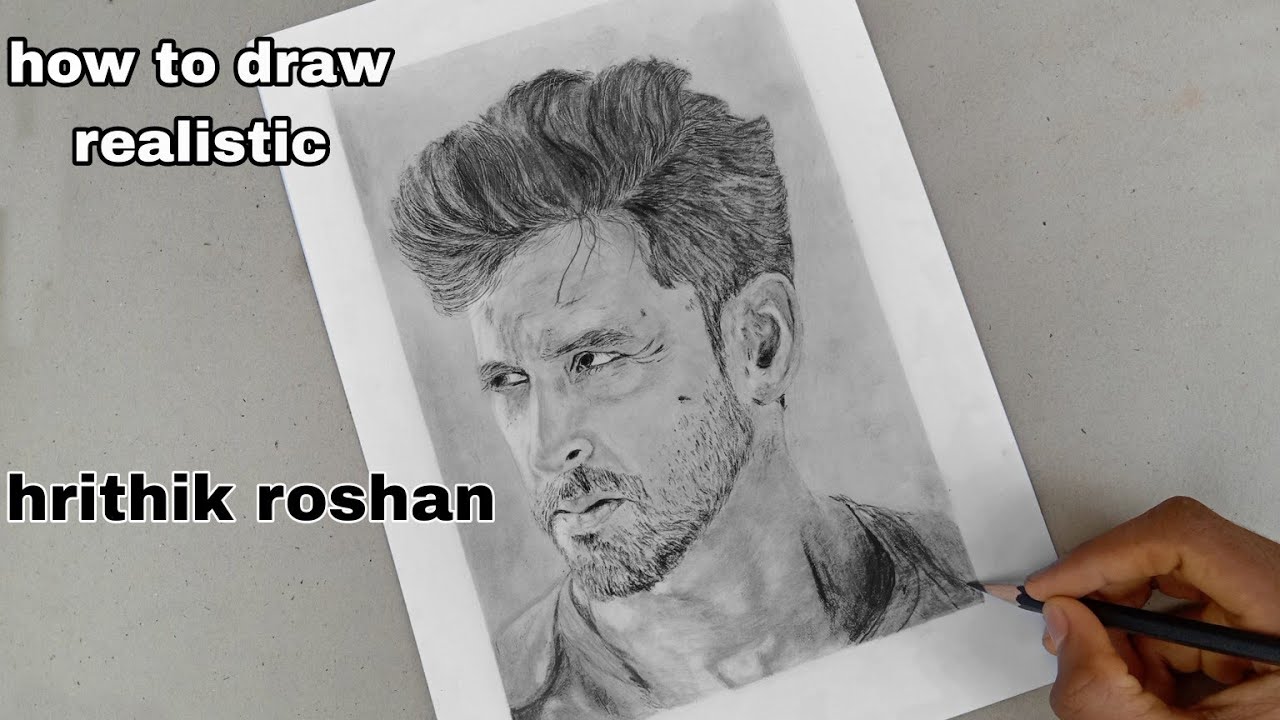 how to draw realistic drawing ।।easy drawing hrithik roshan ...