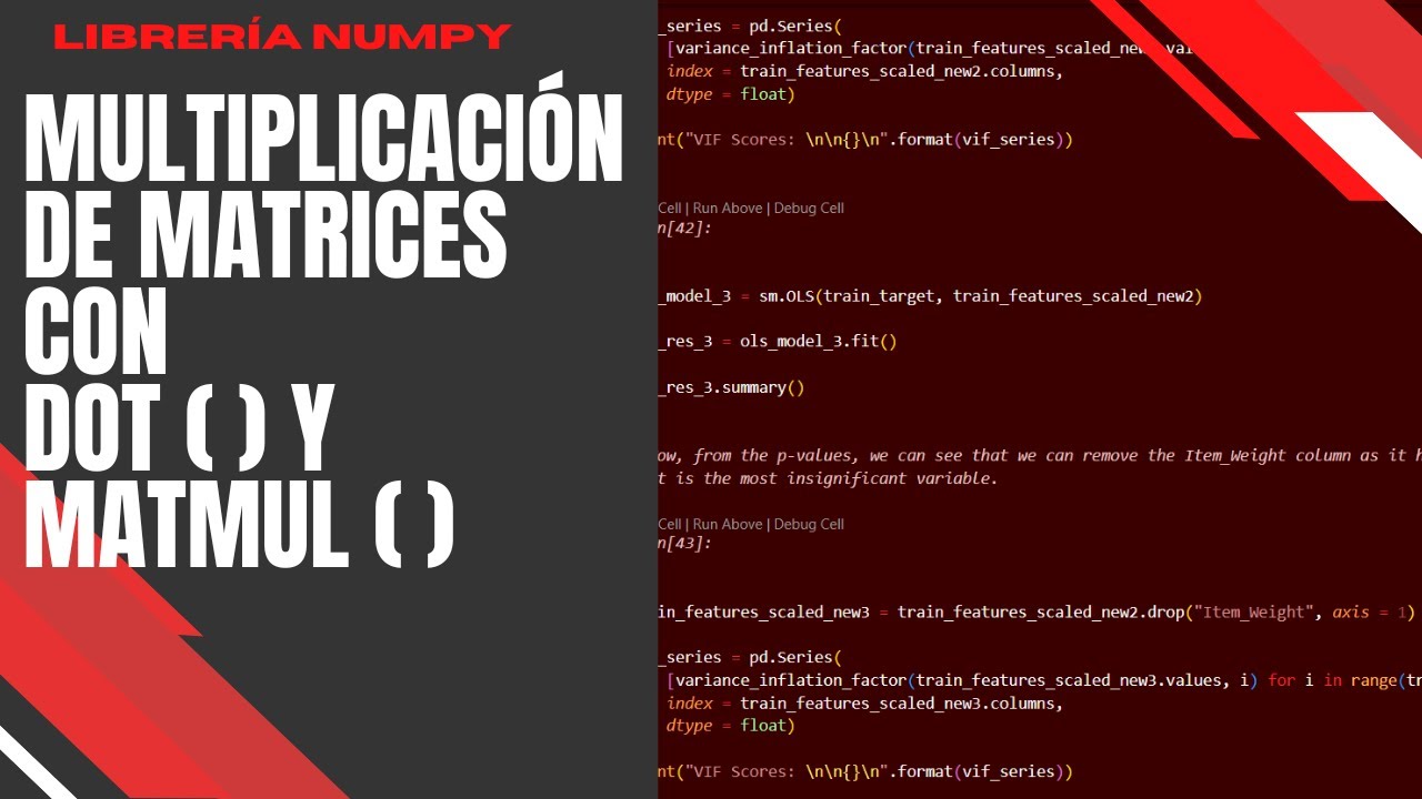 NumPy: multiplicación de matrices - YouTube