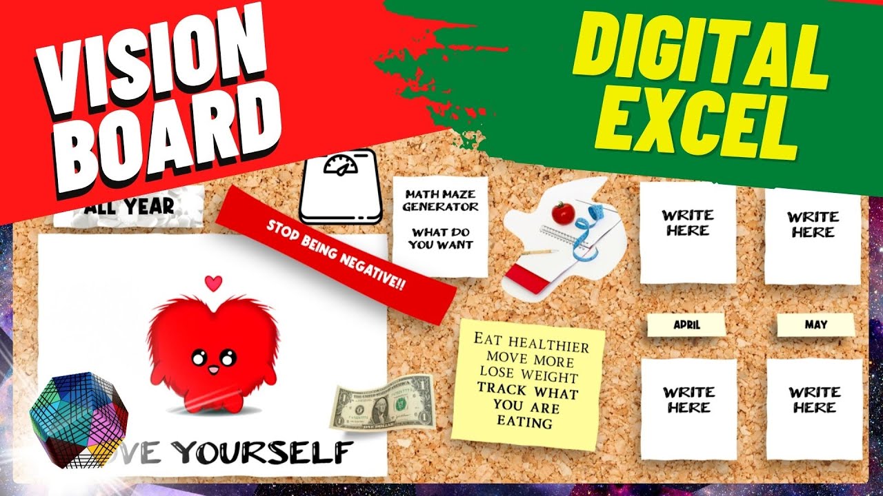 FREE DIGITAL VISION BOARD IN EXCEL?? 2023 AGENDA - YouTube
