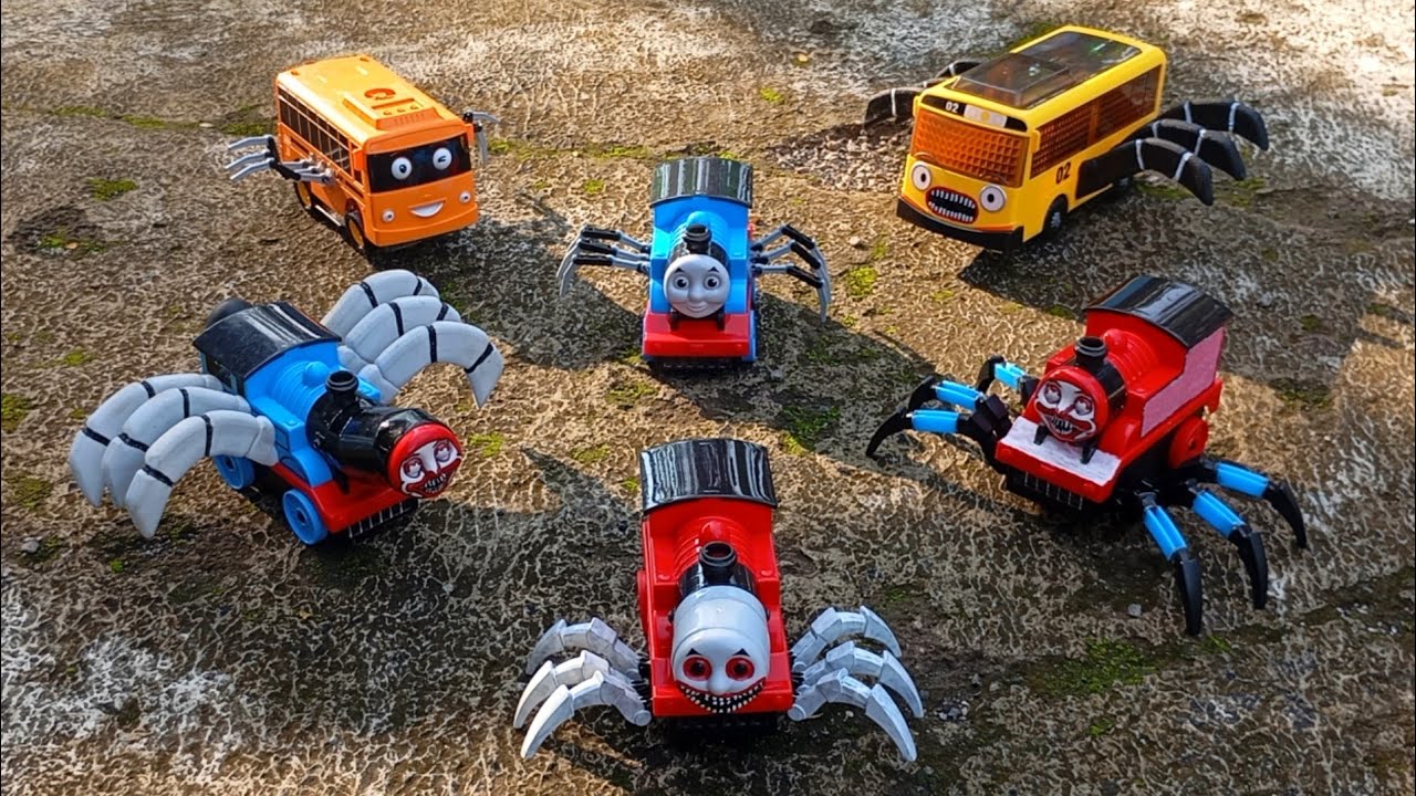 Mencari mainan kereta api thomas laba-laba,coco charles,bus tayo laba ...