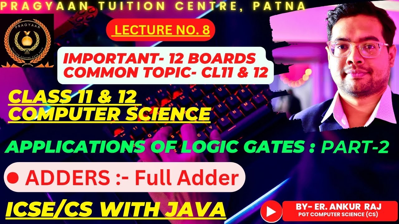 APPLICATION OF LOGICGATE-ADDER-FULL ADDER-ICSE CLASS11-12 CS-I12 BOARD ...