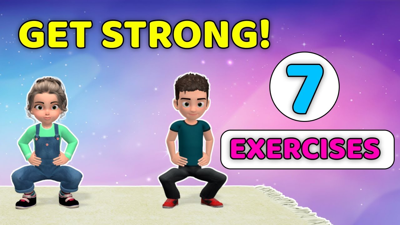 7 Exercises For Kids To Get Stronger - Fitness For Kids At Home - YouTube