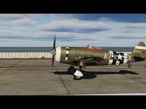 DCS P-47D - Wheel landing with the new landing gear physics (raw video) - YouTube