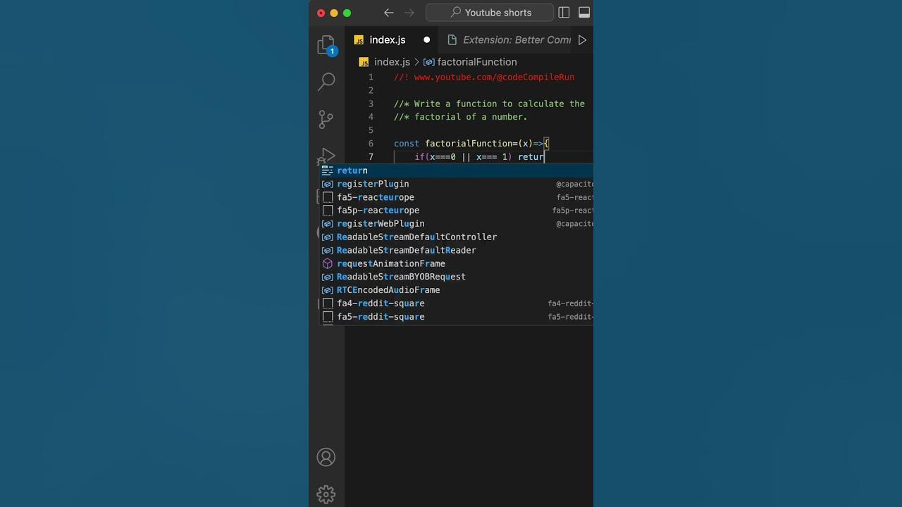 Mastering Javascript Factorial Calculation Explained In 60 Seconds 🔥shorts Javascript Youtube