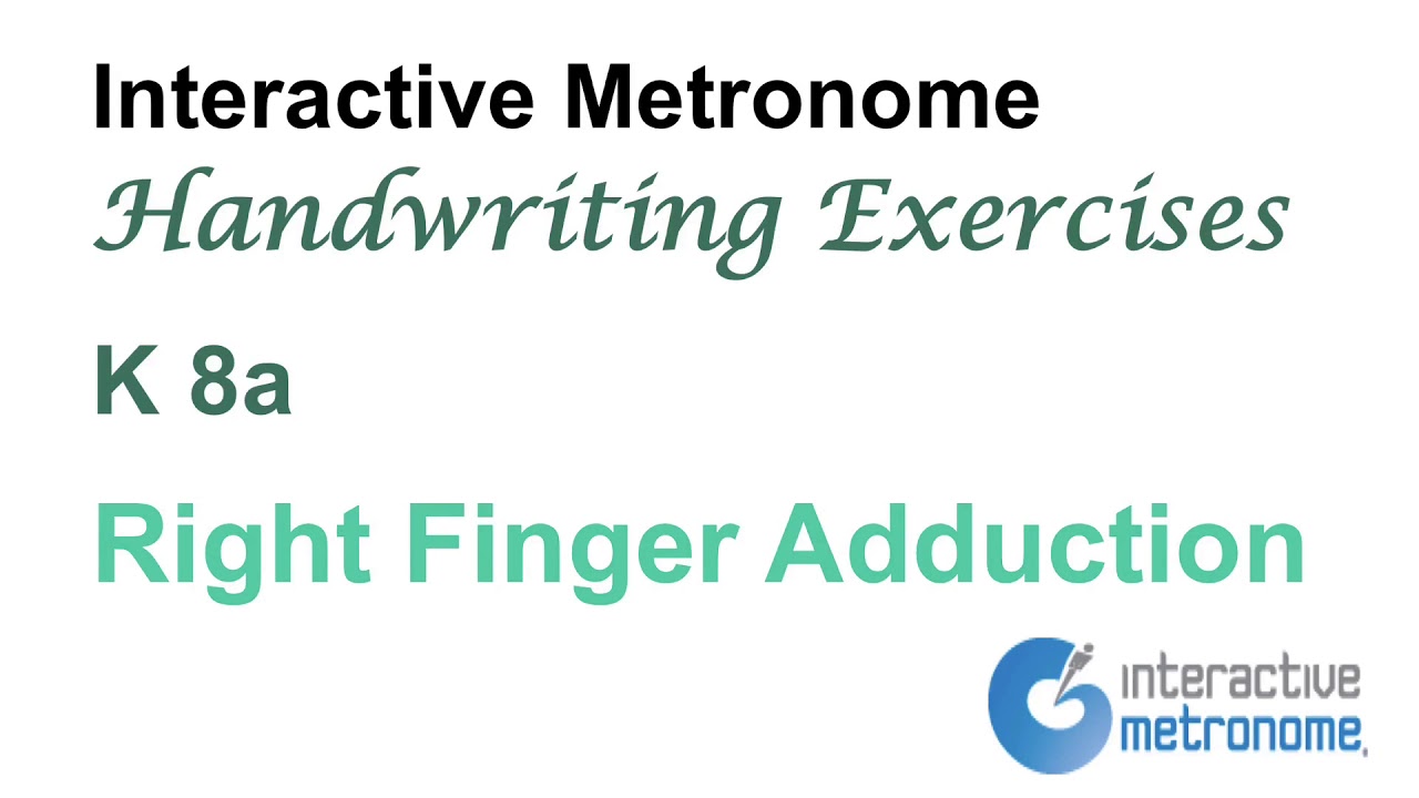 Handwriting Exercises, K8, Right Finger Abduction - YouTube