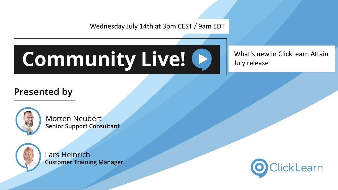 ClickLearn Community Live! July 14th 2021 - YouTube