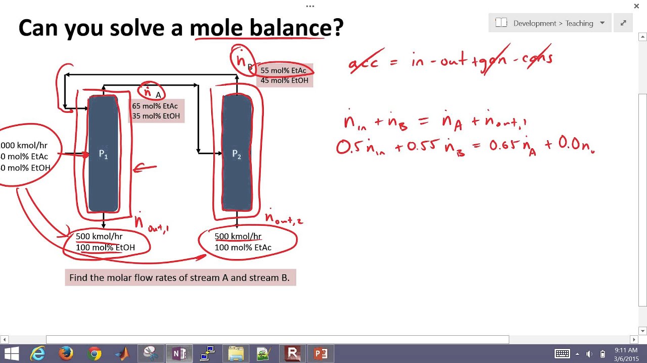 Solve a Mole Balance with Recycle - YouTube