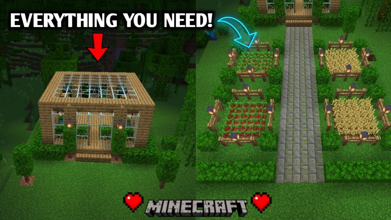how to make a minecraft easy starter farm house 🏡| minecraft house ...