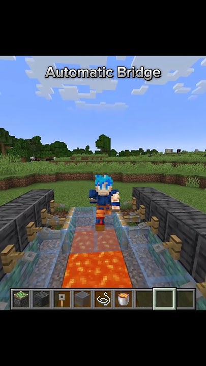 Minecraft automatic Bridge over lava#minecraft#redstonebuild#shorts ...