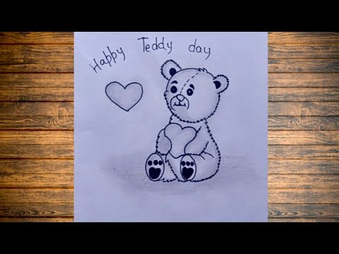 😍 Cute Teddy Day Drawing | Easy & Beautiful Teddy Bear Art - YouTube