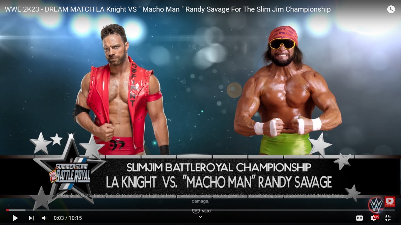WWE 2K23 - DREAM MATCH LA Knight VS " Macho Man " Randy Savage For The ...
