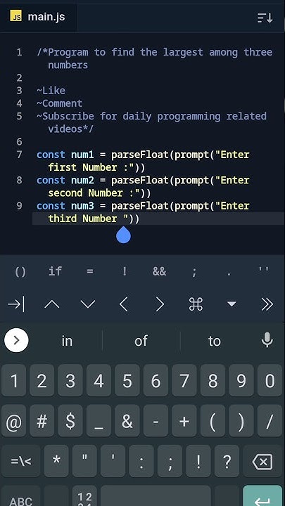 JavaScript Program to find the largest Number - YouTube