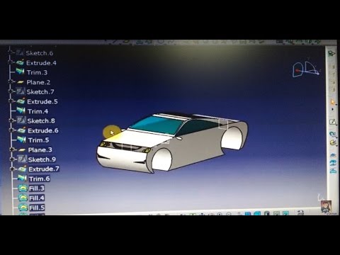 CATIA V5 | CAR DESIGN 1 | Surface and wireframe - YouTube