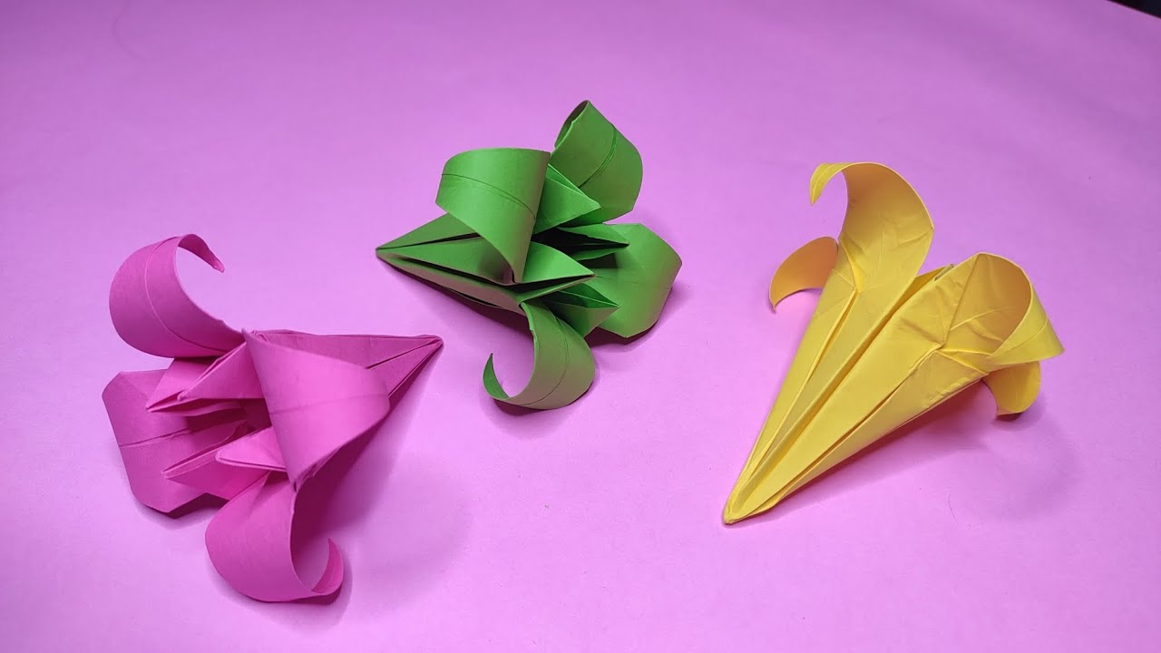 Tutorial Membuat Origami Bunga Lily | How To Make a Paper Lily Flower ...