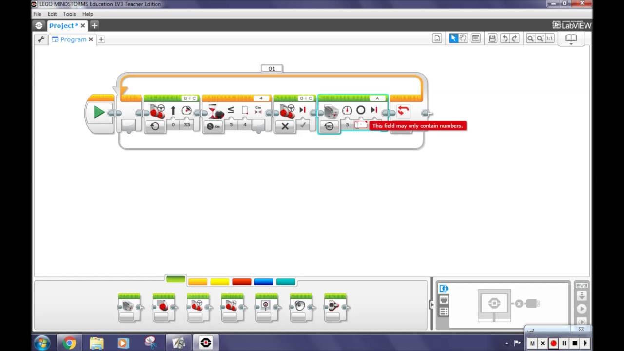 How to use an EV3 Ultrasonic sensor and loop to move a cuboid - YouTube