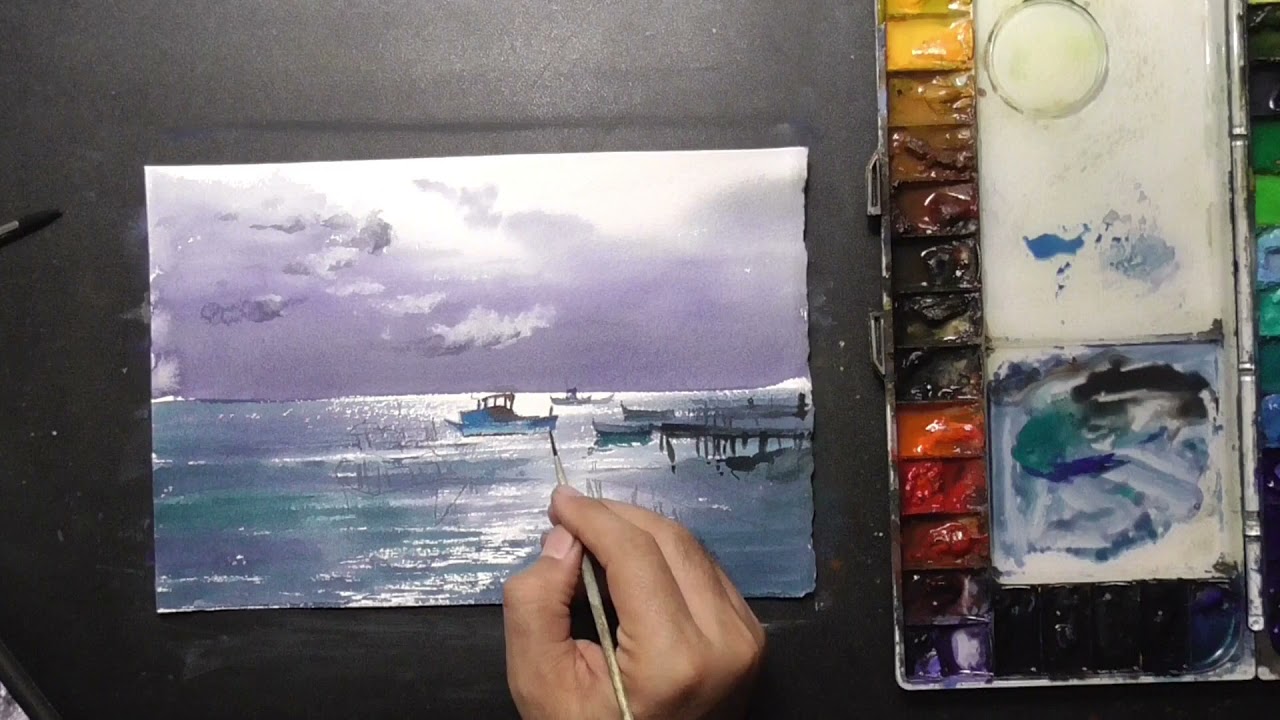 watercolor painting tutorial by javid tabatabaei - YouTube